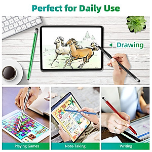 Stylus Pens for Touch Screens, 5 Pack Stylus Pen for iPad iPhone Android Chromebook Tablets and More Capacitive Touchscreen Devices High Sensitivity & Precision No Scratches Rubber Tips Stylist