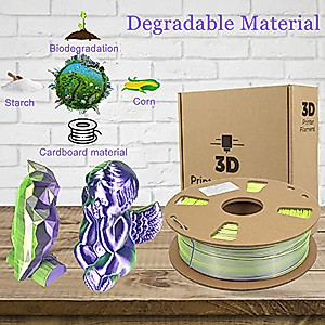 DD Silk PLA Filament Multicolor, 3D Printer Filament Two-Color PLA Filament 1.75mm +/- 0.03mm Bicolor Change 3D Printing Filament Spool/3.52lbs Silk Dichromatic 3D PLA Consumables Fit Most FDM Printer