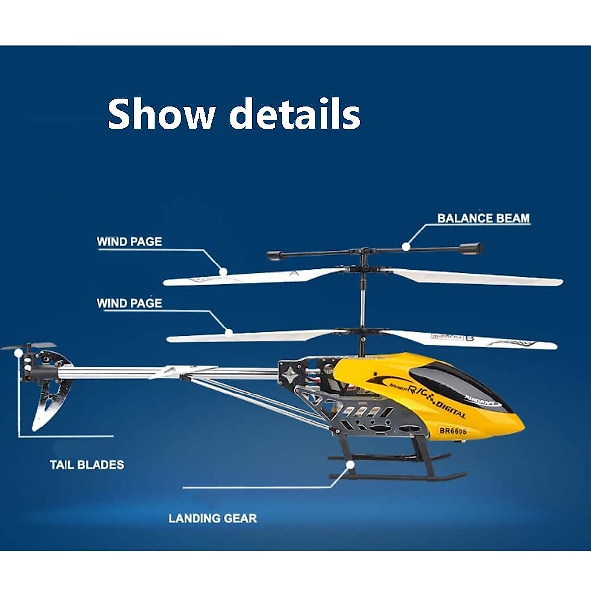 QAQQVQ RC Helicopter, Remote Control Helicopter with Gyro and LED Light 3 Channel Alloy Helicopter Remote Control for Kids for Beginners Boys Kids Teens and Toddler Birthday Gift