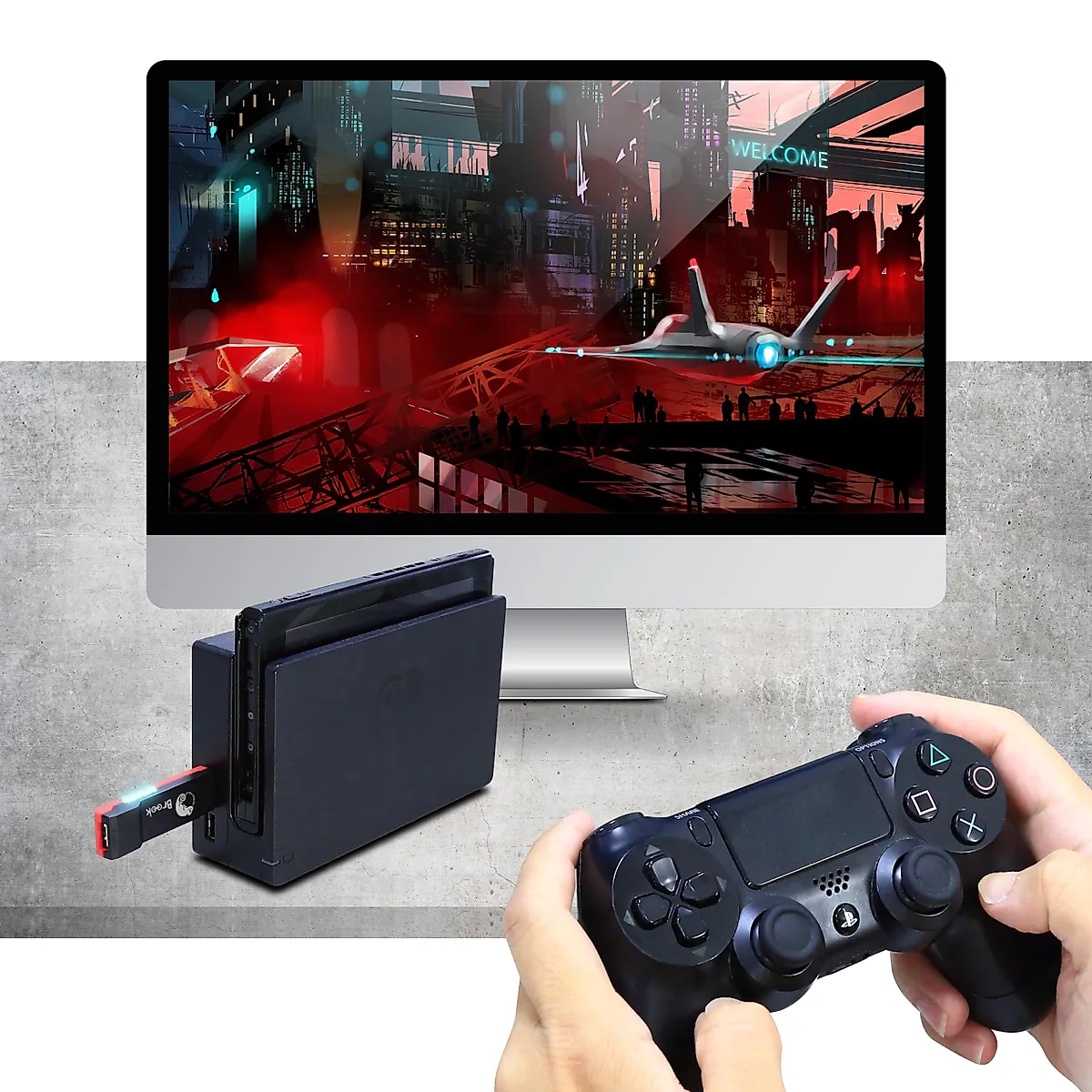 Brook Wingman NS Lite Converter- Support Xb Series X/S/One/360, PS5/PS4/PS3, Xb Elite 1/2, Switch Pro Controllers on Switch and PC(X-Input) Gaming Console, Supports Remap, Marco, and Adjustable Turbo