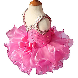 Jenniferwu G037-1 Infant Toddler Baby Newborn Little Girl's Pageant Party Birthday Dress Pink Size 18-24M