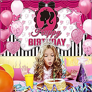 Princess Birthday Party Backdrop Pink Birthday Backdrop Princess Theme Backdrop Princess Photography Background Party Banner Girl Party Props Birthday Decorations Photo Booth for Girl Party Favor