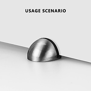 Techoln 4 Pack Door Stoppers, 3M Adhesive Door Holder Door Stop, Stainless Steel Door Stop for Home Hotel, Snowboard Hanger, No Need to Drill Floor Door Stop