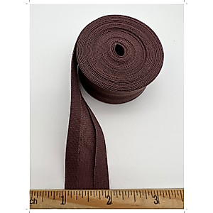 PEPPERLONELY 5 Yards 25mm (1 Inch) 100% Cotton Single Fold Bias Type Bias Binding for Sewing and Hemming Ribbon - Dark Brown