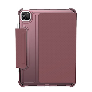 [U] by UAG iPad Pro 11" (4th Gen 2022, 3rd Gen 2021) Case Lucent Lightweight Slim Shockproof Smart Folio Protective Cover with Auto/Sleep Wake & Pencil Holder, Aubergine/Dusty Rose