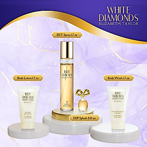 Elizabeth Taylor White Diamonds Perfume for Women EDT 4 Piece Gift Set 1.7 Ounce
