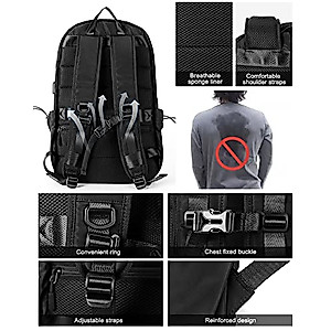 VGCUB Black Travel Laptop Backpack Airline Approved, Business Laptops Carry on Backpack with USB Charging Port,Waterproof College Bag Gifts for Men Women Fits 14 Inch Notebook,Small