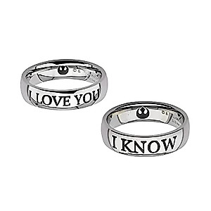 STAR WARS "I Love You/I Know Ring Set, Women's Size 7, Men's Size 10