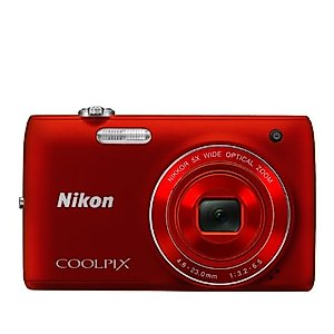 Nikon COOLPIX S4100 14 MP Digital Camera with 5x NIKKOR Wide-Angle Optical Zoom Lens and 3-Inch Touch-Panel LCD (Red)