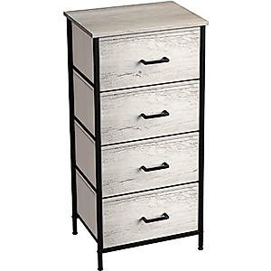 Sorbus Dresser with 4 Faux Wood Drawers - Tall Storage Unit Organizer Tower for Clothes - Bedroom, Hallway, Living Room, Closet, & Dorm Chest Furniture - Steel Frame, Wood Top, Easy Pull Fabric Bins