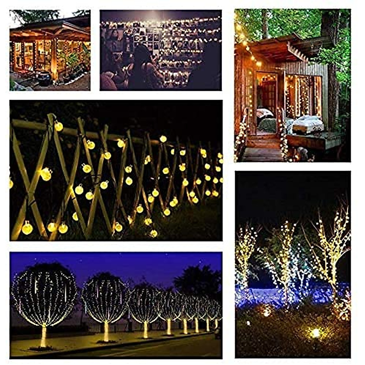 30 LED String Lights 10ft 8 Modes Waterproof Outdoor with Bulb Decorative Lighting for Garden, Yard, Home, Party, Wedding, Christmas