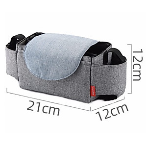 Universal Stroller Caddy, Stroller Organizer Featuring 6 Built-In Pockets, Adjustable Straps To Fit Nearly Any Stroller Active (Gray)