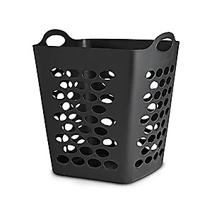 SEDLAV Hamper, Laundry Basket Plastic, Black, 20”, Hampers For Laundry, Dirty Clothes Hamper, Storage For Clothes. Ideal Hamper For Closet, Bathroom, Bedroom, Laundry Basket