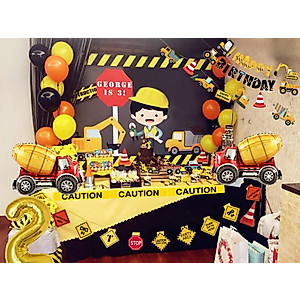 Construction 2nd Birthday Party Supplies Dump Truck Party Decorations Kits Set for Kids Two Years Old Birthday with Cake Toppers Balloons Banners Signs