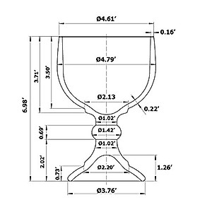 Chefcaptain Schooner Beer Glass - 21.5 Oz Extra Large Goblet Crystal Style ZERO LEAD Shrimp Cocktail, Coronaritas, Margaritas 4 PACK