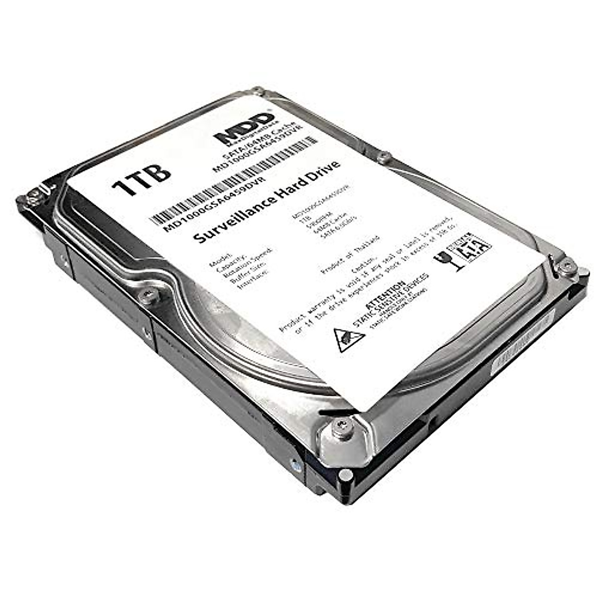 MaxDigitalData 1TB 64MB Cache 5900PM SATA 6.0Gb/s 3.5" Internal Surveillance CCTV DVR Hard Drive (MD1000GSA6459DVR) - w/ 2 Year Warranty