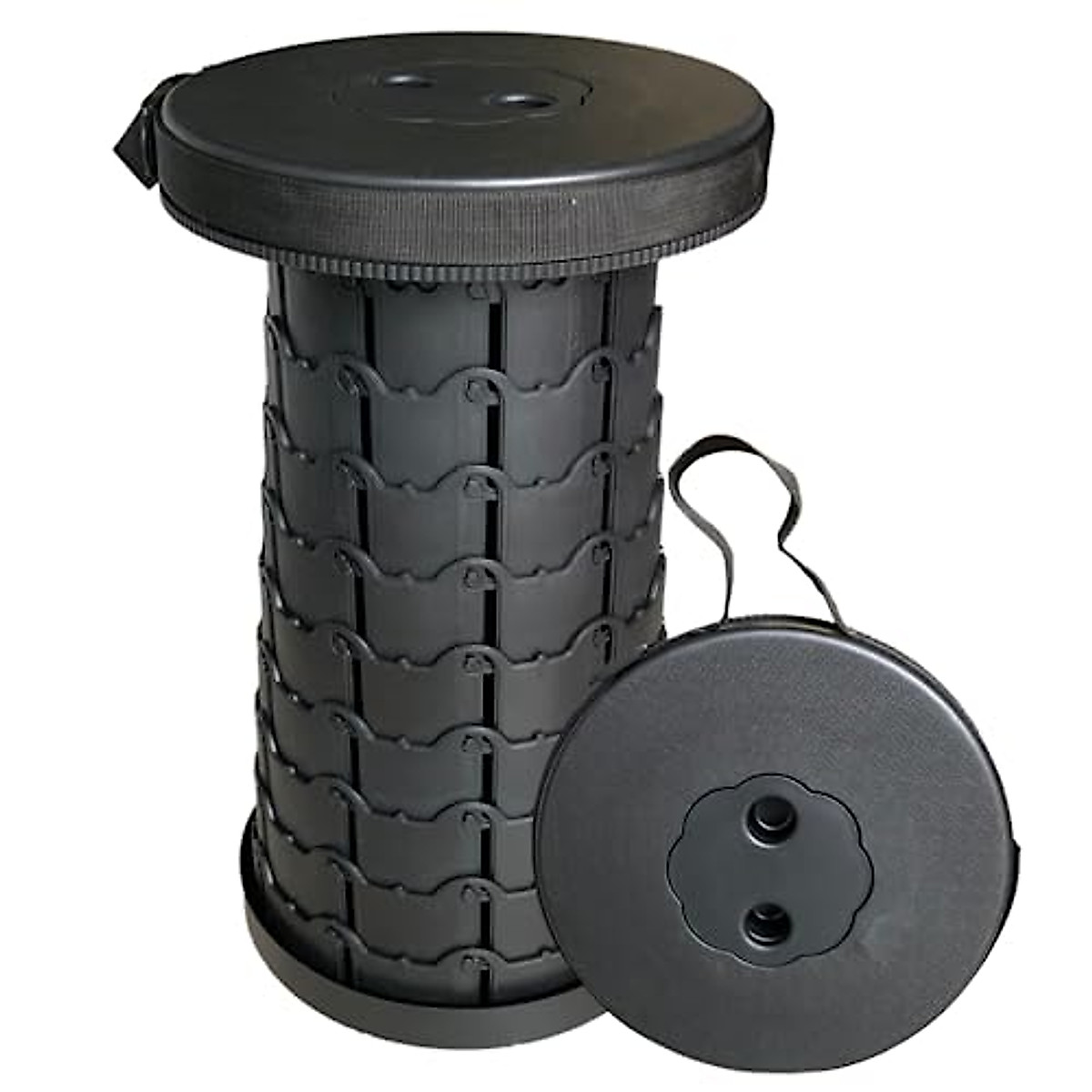 AVAMA Collapsible Seat Stool, Portable & Folding Stool for Adults (Black)