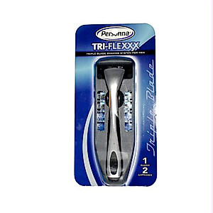 Personna Tri-Flexxx Triple Blade Shaving System for Men Plus 8 Extra Cartridges