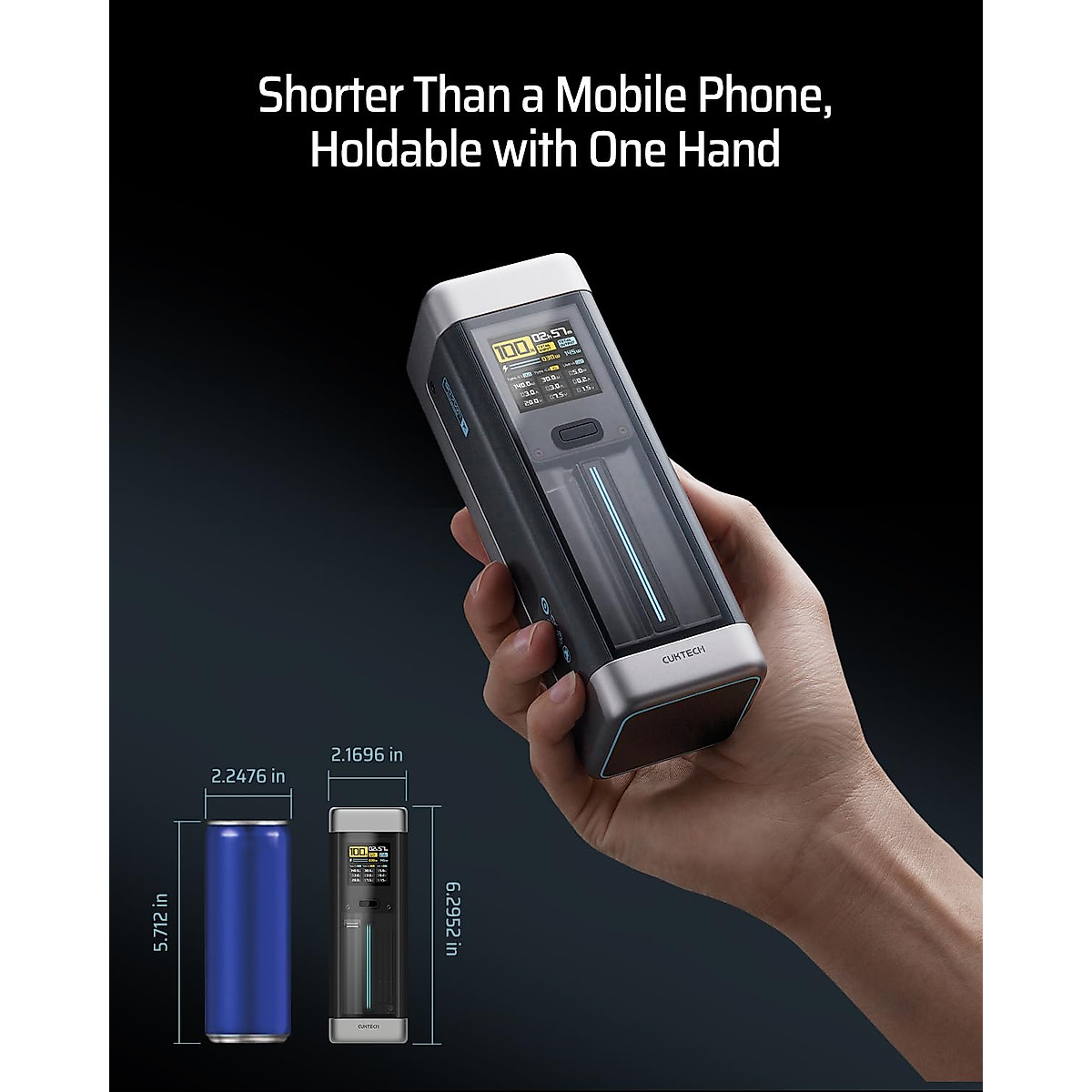 CUKTECH 20 Power Bank, 140W 25,000mAh Laptop Portable Charger, 3-Port, Smart TFT Display, PD3.1 PPS Protocol Battery Pack for MacBook Pro/Air, Surface Pro, iPhone 15/14, Samsung S24+, iPad and More