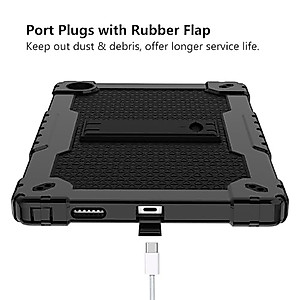 Onn 11 Tablet Pro Case with Tempered Glass Screen Protector SOATUTO Protective Cover with Kickstand Built in Shoulder Strap Shell Case for Onn Tablet Pro 11 2023 Model: 100110027 (Black+Black/1 Pcs)
