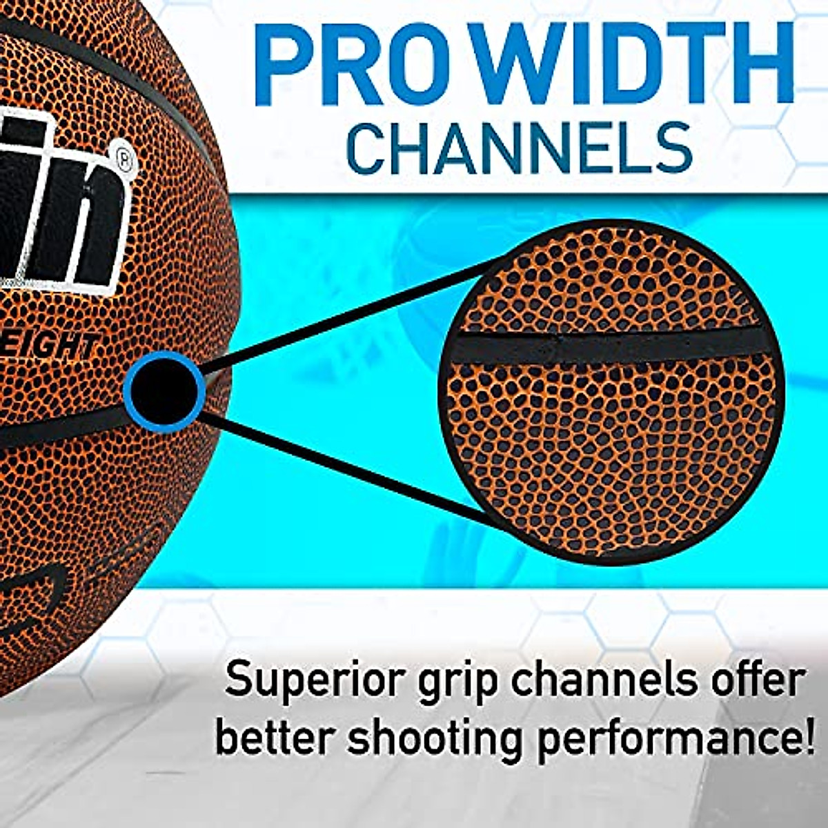Franklin Sports 5000 Men's + Women's Indoor Basketballs - Official Size 29.5" Inch + 28.5" Inch Men's + Women's Basketball with Air Pump - Composite Indoor Basketballs - Regulation Size BasMketballs