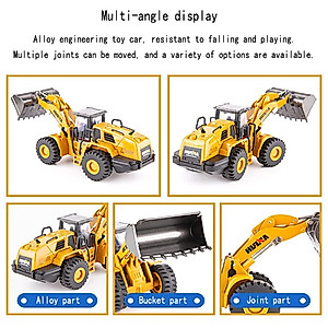 DDLONGDD Bulldozer Toys for Boys Heavy-Duty Metal Loader Vehicle Sand/Beach Toy with Functional Arm and Bucket,Realistic Perfect for Sandbox Indoor/Outdoor Play Sturdy Construction Model