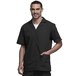 Cherokee Workwear Scrubs Men's Zip Front Jacket, Black, XX-Large