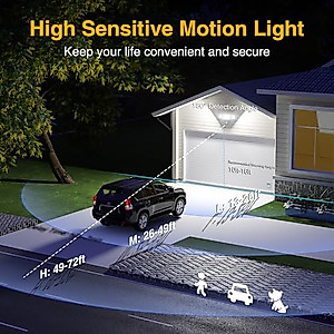 Onforu LED Security Lights Motion Outdoor, Flood Lights Outdoor Motion Sensor Light, Motion Detector Lights for Outside, 50W, 5000LM, 6500K, IP65 Waterproof, 3 Adjustable Heads
