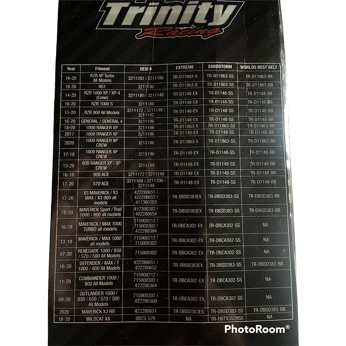 2016-2020 Polaris RZR Turbo S RS1 Trinity Racing G Boost Worlds Best Belt Bad Ass Clutch Drive Belt 2024 RZR 1000