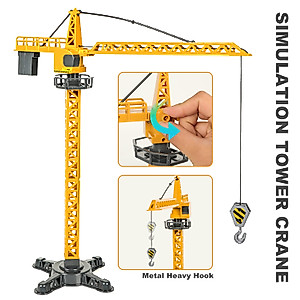 Construction Site Vehicles Toy Set, Kids Engineering Playset, Tractor, Excavator, Crane, Dump Trucks, Cement Mixer, Steamroller, Birthday Gift for 3 4 5 6 7 Year Old Toddlers Boys Children