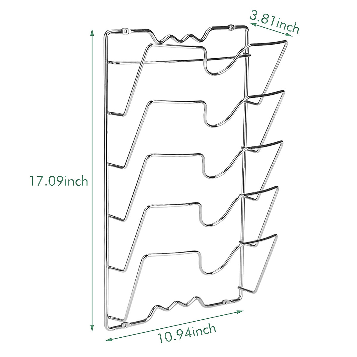 Yosoo Kitchen Hanging Lid Holder, Wall Door Mounted, Stainless Steel, 17.09in x 10.94in x 3.81in