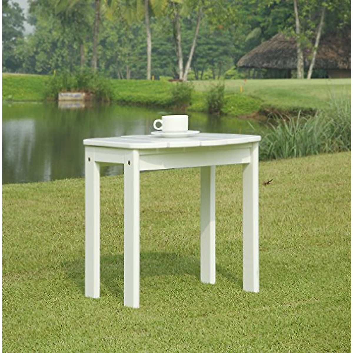 Linon Adirondack, White End Table, 18.5"D x 18.11"W x 18.11"H