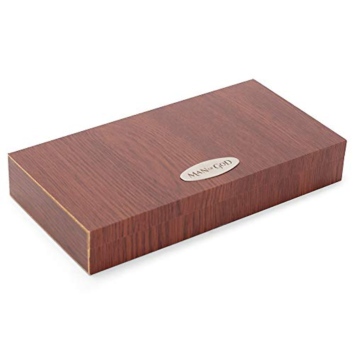 Dicksons Man of God 2 Piece Metal Woodgrain Ballpoint Pen and Leatherette Keychain Gift Boxed Set