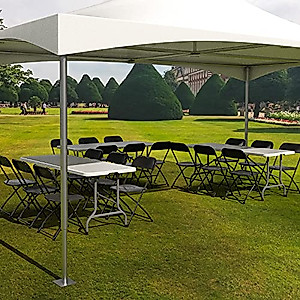 VINGLI 6 FT Plastic Folding Table Set with 8 Black Folding Chairs for Picnic, Event, Training, Outdoor Activities, at Home and Commercial Use