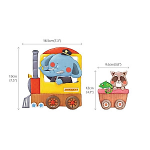 DECOWALL DS-8024 Animal Trains Kids Wall Stickers Wall Decals Peel and Stick Removable Wall Stickers for Kids Nursery Bedroom Living Room (Small) d?cor
