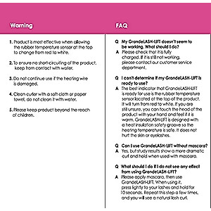 Grande Cosmetics LASH-LIFT Heated Lash Curler, Rechargeable and Travel Friendly, 2 Heat Settings, White