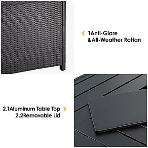 IncreKid 54 inch Gas Fire Pit Table, 55000 BTU CSA Approved Rectangular Outdoor Propane Fireplace, W/Aluminum Tabletop Cover Lid, Auto Ignition, for Garden Courtyard Backyard Deck Poolside Party