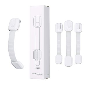 Child Safety Locks Cabinet Lock (5 Pack) Adjustable Baby Lock is Suitable for refrigerators, Drawers, cabinets, etc, Toilet lids, Doors,Without Drilling Sticky Child Locks