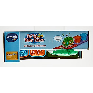 VTech Baby 80-187764 TUT Speedster Rubbish Truck and 2 Wheelie Bins Green