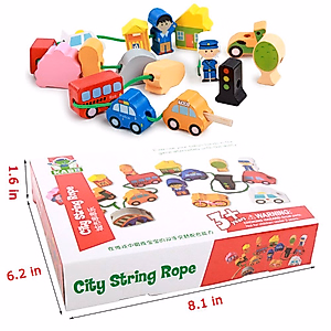 Wooden Educational Toys Wooden Shape Color Sorting Preschool Stacking Blocks Toddler Puzzles Toys Early Childhood Development Toys for Fine Motor Skills Birthday Gifts for Boys and Girls ((16 Pieces))