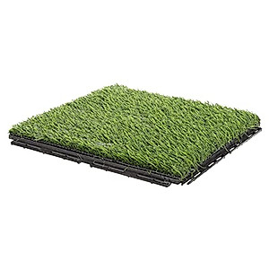Yardwe 4pcs Synthetic Fake Grass Fake Lawn Grass Imitation Grass Fake Grass Rug Fake Green Dog Grass Mats Fake Lawn Mat Interlocking Turf Tiles Grass Tile Mat Faux Rug Artificial Paver or