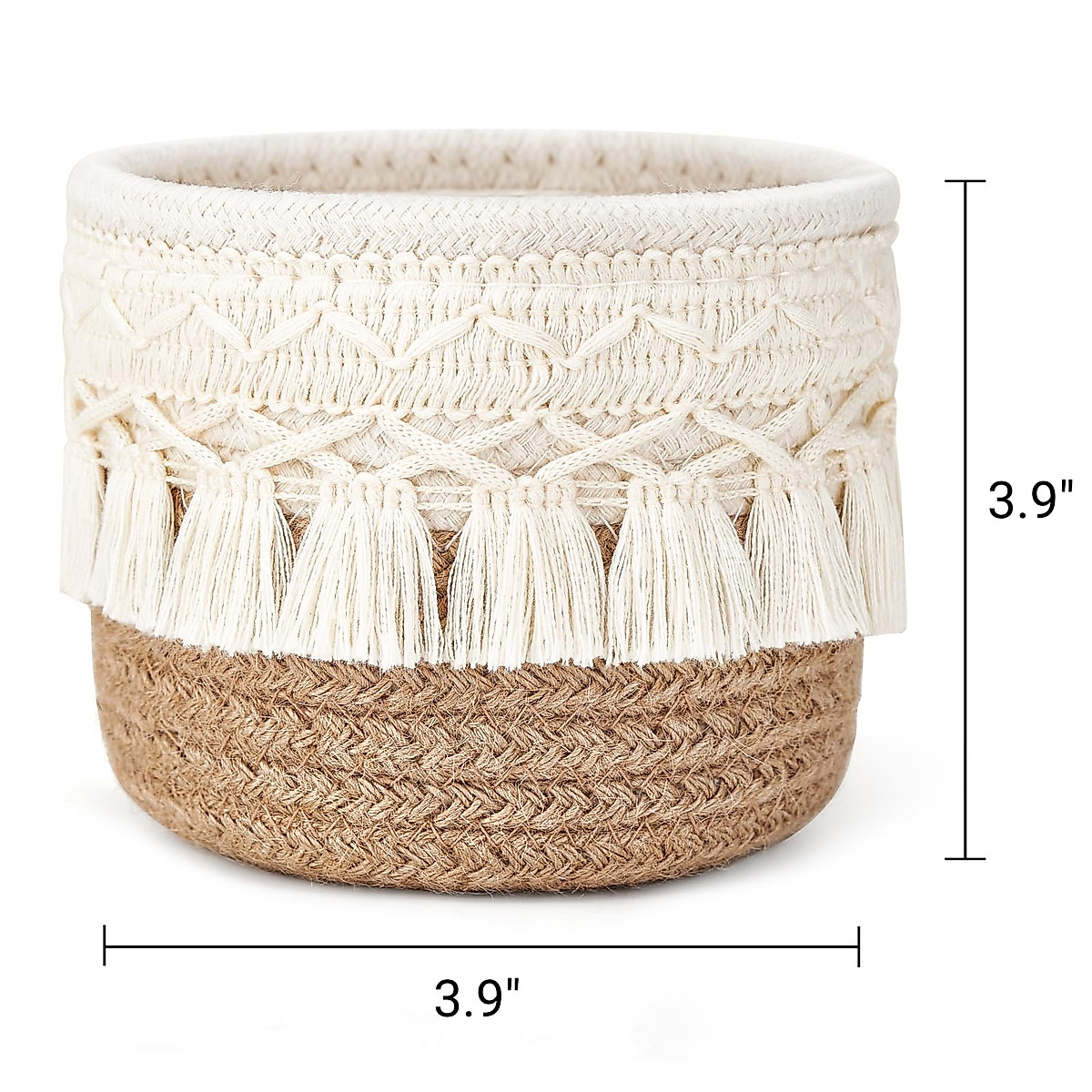 Mkono 4 Pcs Macrame Storage Baskets Boho Desk Accessories