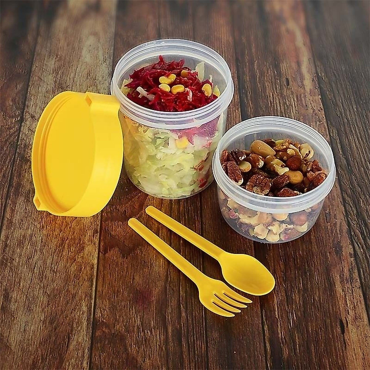Fairway Finds 4 Pack of 22 oz Yogurt Parfait Cups With Lids Reusable Crunch Cup Portable Cereal Cup Meal Planning Containers Milk Granola Yoghurt Carrying Container Cereal on the go Lids and Spoons