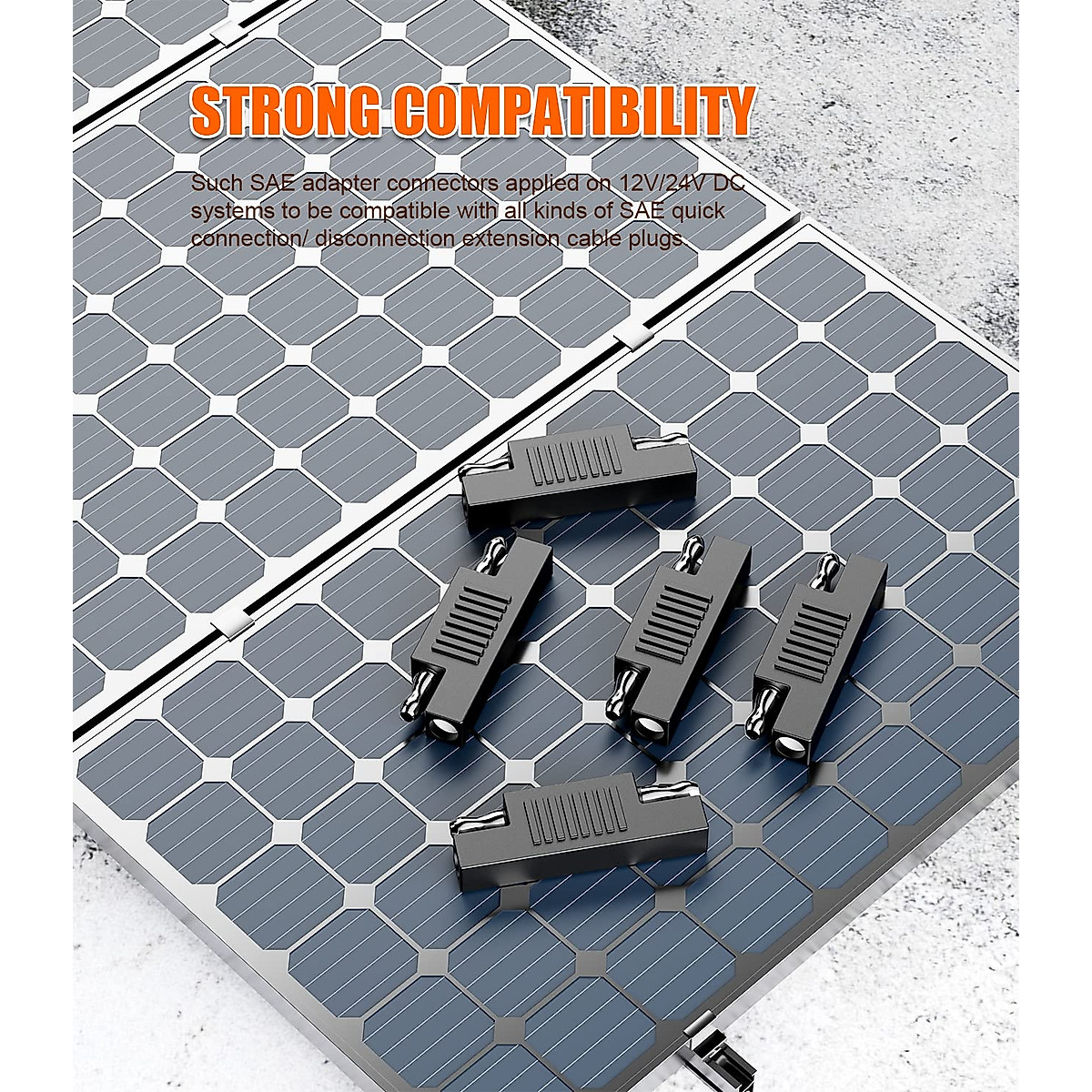 FAWETTY SAE Connector SAE to SAE Polarity Reverse Quick Disconnect Cable Plug Adapter for Solar Panel Battery Power Charger-3pcs