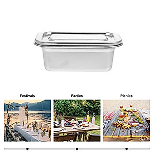 UPKOCH 1 Pc Ice Cream Container Stainless Steel Keeper with Lid Reusable Storage Tubs Refrigerator Storage for Sorbet Frozen Yogurt
