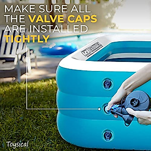 Toysical Inflatable Pool for Kids and Adults with Pump - 118 x 72 x 22 - More Durable Than Other Blow up Pools for Adults - Includes Patches