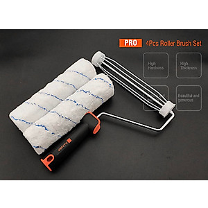 Edward Tools Large 9” Paint Roller Brush Set - Pro Grade Two 9” Roller Brushes and Painting Handle Tool - Large Paint Roller Brush Tray - High Density Roller Naps - for All Paints and Stains -