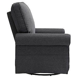 Angel Line Natalie Upholstered Swivel Glider, Dark Grey