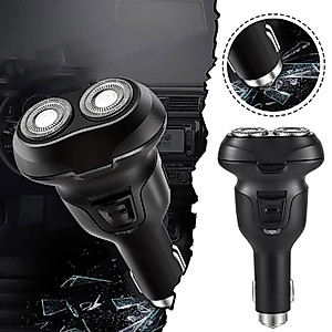 KJEWOJ 12V/24V Electric Car Shaver Men's Rechargeable Beard Cutter Hammer (Black, One Size)