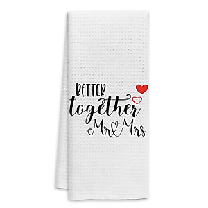 Voatok Better Together Mr.&Mrs. Bath Towel,Bride and Groom Husband and Wife Gifts Decorative Towel,Wedding Birthday Anniversary Decor